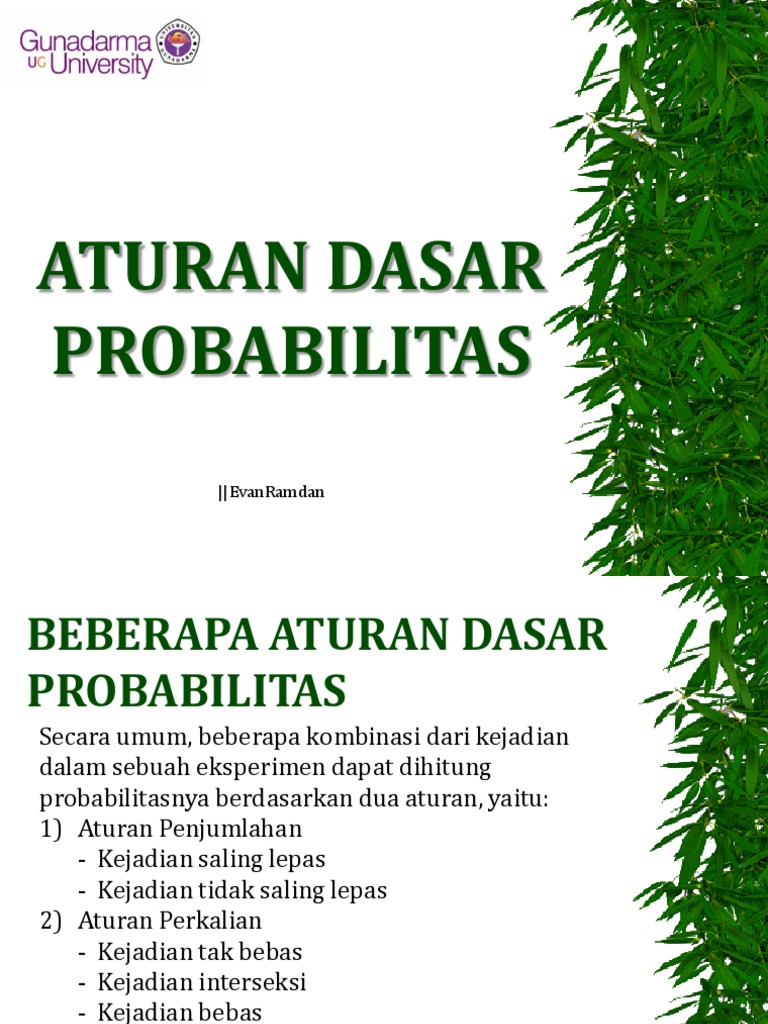Aturan Dasar Probabilitas dan Contoh | PDF