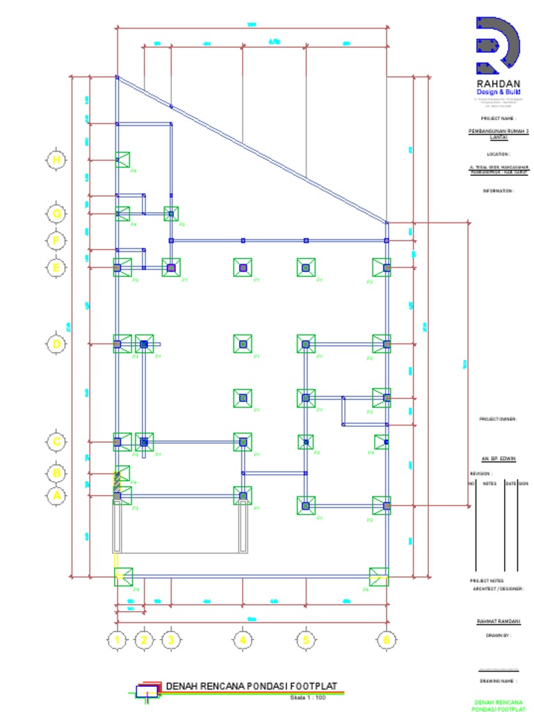 Rahdan: Denah Rencana Pondasi Footplat | PDF | Business