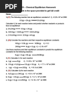 Chemical Equilibrium Worksheet and Problems | PDF | Chemical ...