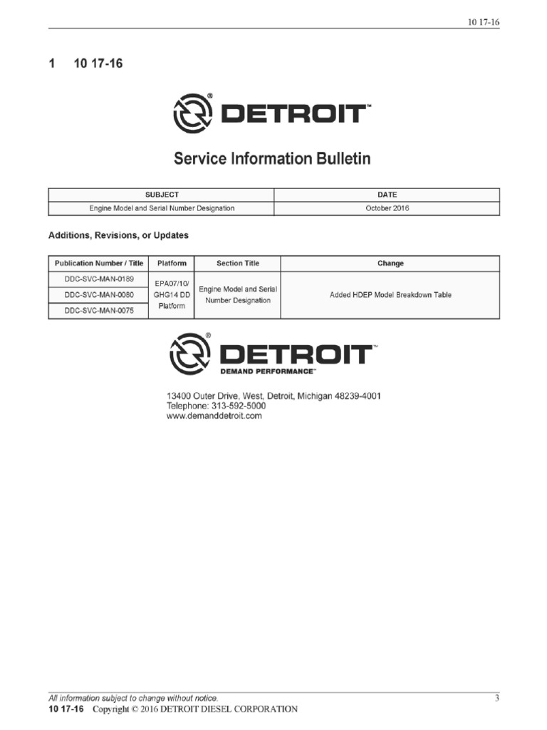 Identificacion de Modelos DD15 DD13 | PDF | Diesel Engine | Engines