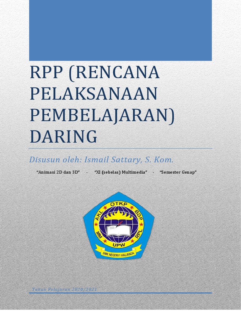 RPP Animasi 2d Dan 3d Kelas Xi Jurusan Multimedia | PDF