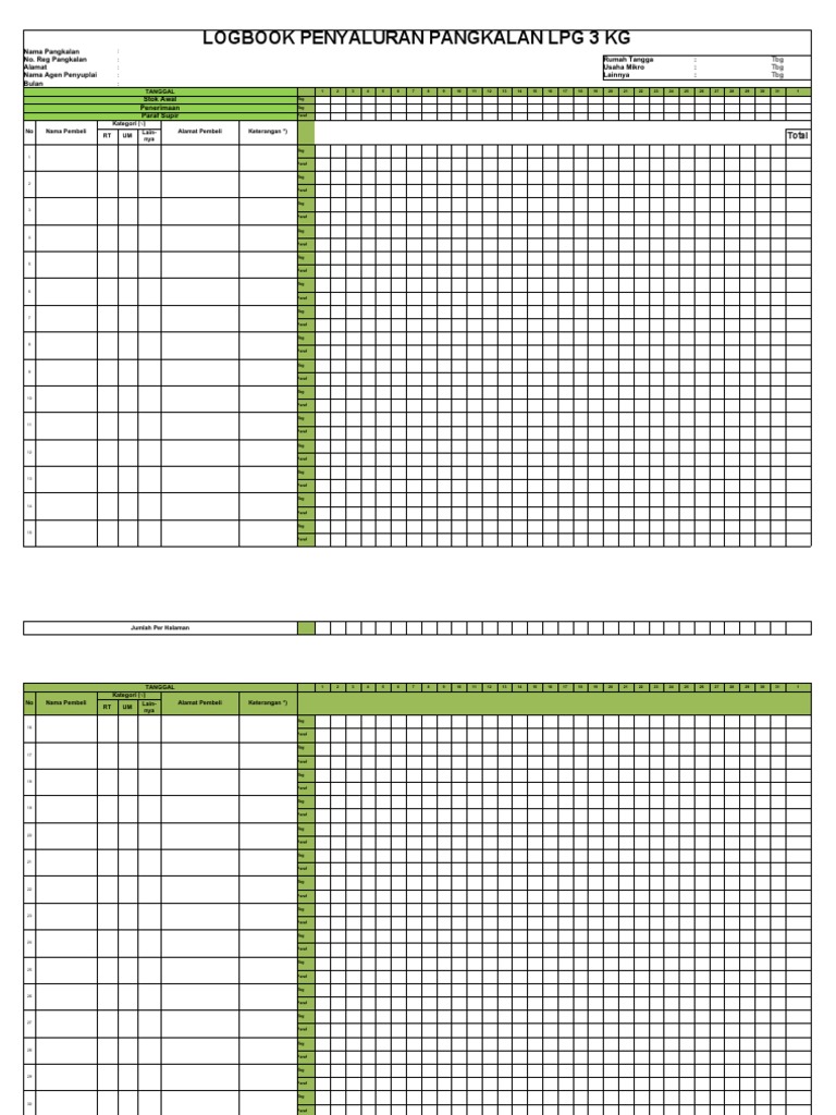 Logbook Penyaluran LPG 3 KG | PDF