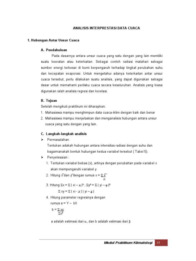 Analisis Interprestasi Data Cuaca | PDF | Metode & Bahan Ajar
