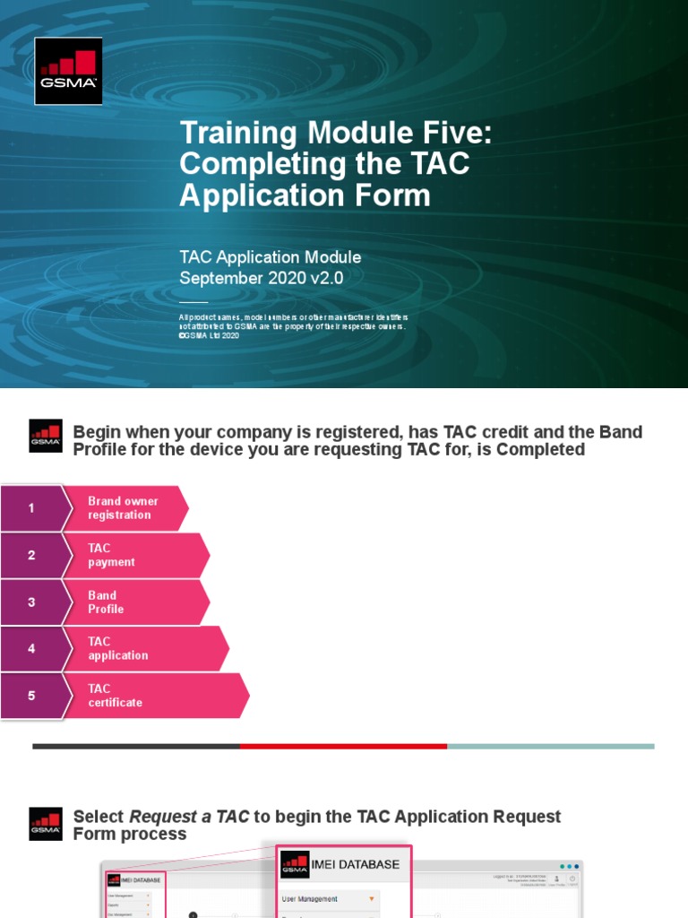 Training Module Five: Completing The TAC Application Form | PDF ...