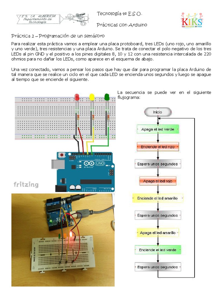 Practica 2. Semaforo Arduino | PDF