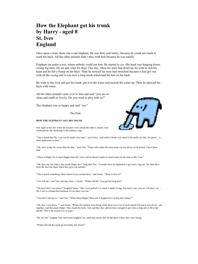 How the Elephant Got Its Trunk | PDF | Elephant | Ivory