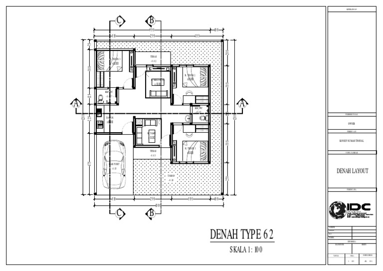 01.denah Type 62 | PDF