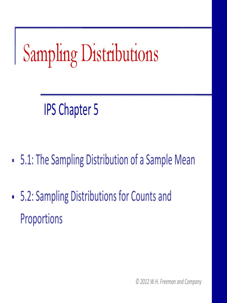 Sampling Distributions: IPS Chapter 5 | PDF