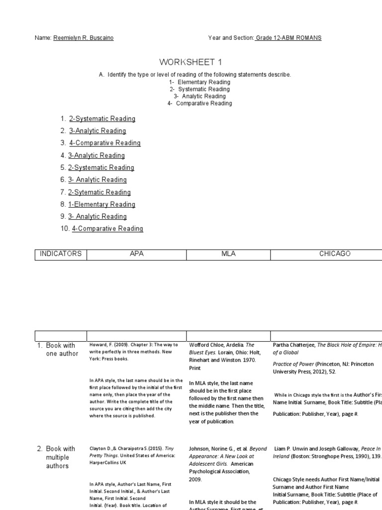 Worksheet 1: Name: Reemielyn R. Buscaino Year and Section: Grade 12-ABM ...
