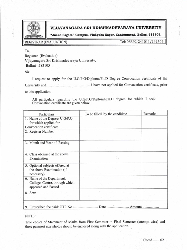 Application For 6th Convocation | PDF | Business