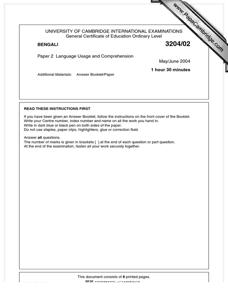 University of Cambridge International Examinations General Certificate ...