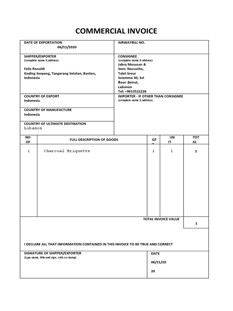 Commercial Invoice | PDF
