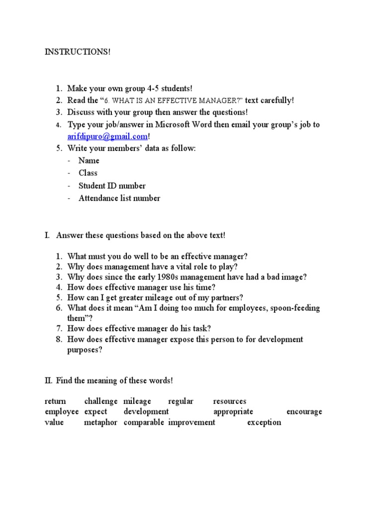 What Is An Effective Manager?" | PDF
