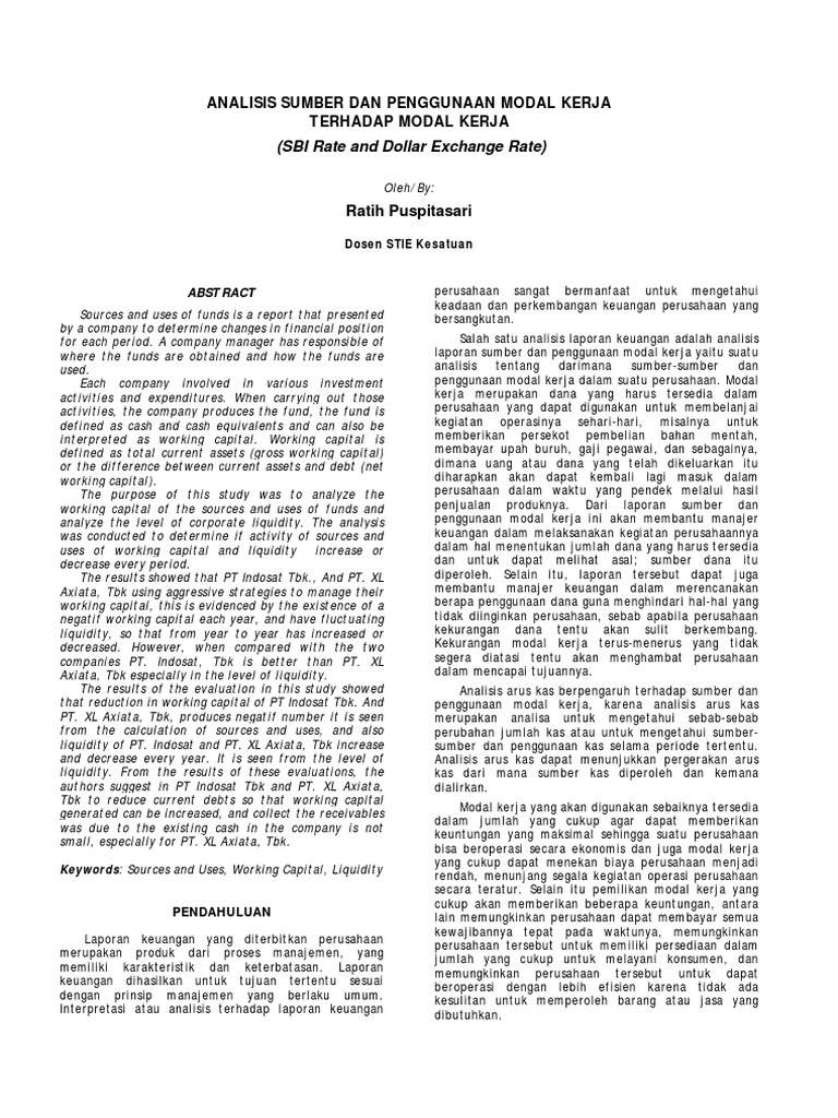 121a010 - Analisis Sumber Dan Penggunaan Modal Kerja | PDF | Karier & Perkembangan | Bisnis