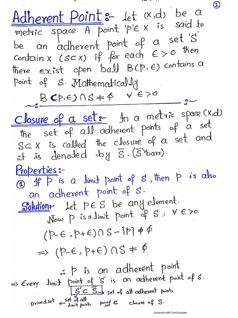 Adherent Point, Closure of A Set &int Ext Boundary Points | PDF