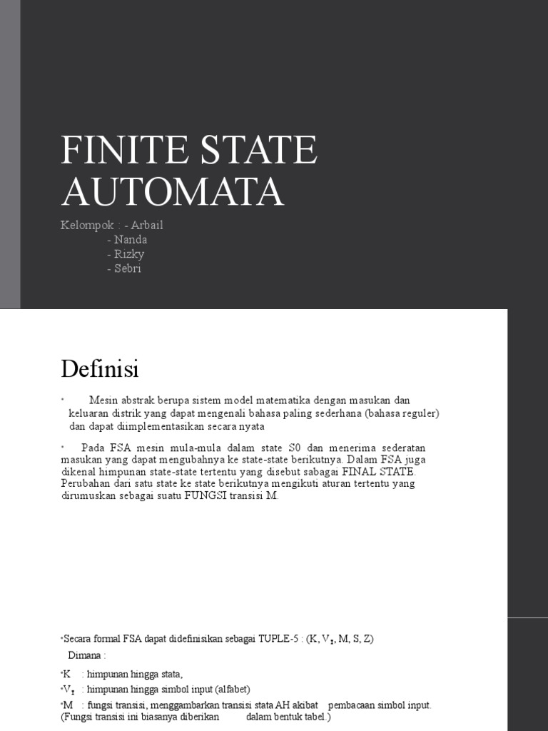 Finite State Automata | PDF