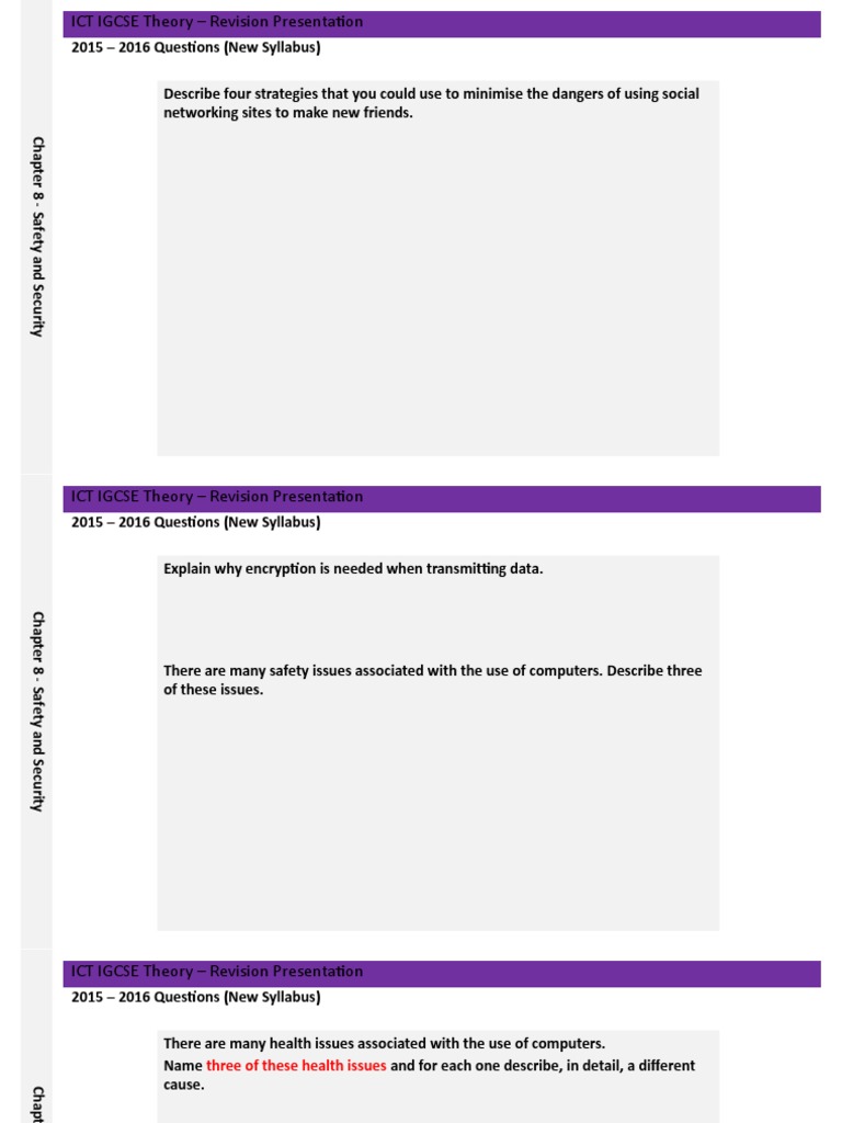 ICT IGCSE Safety & Security Guide | PDF | Email Spam | Computer Networking