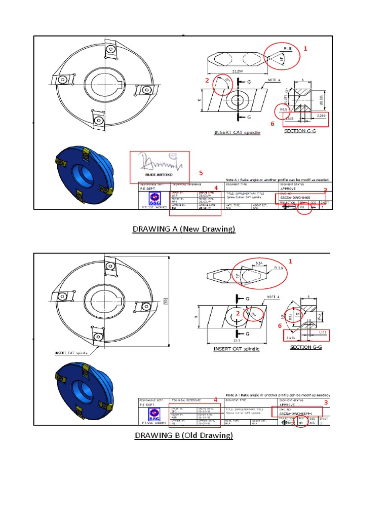 Difference Drawing Insert Old and New | PDF