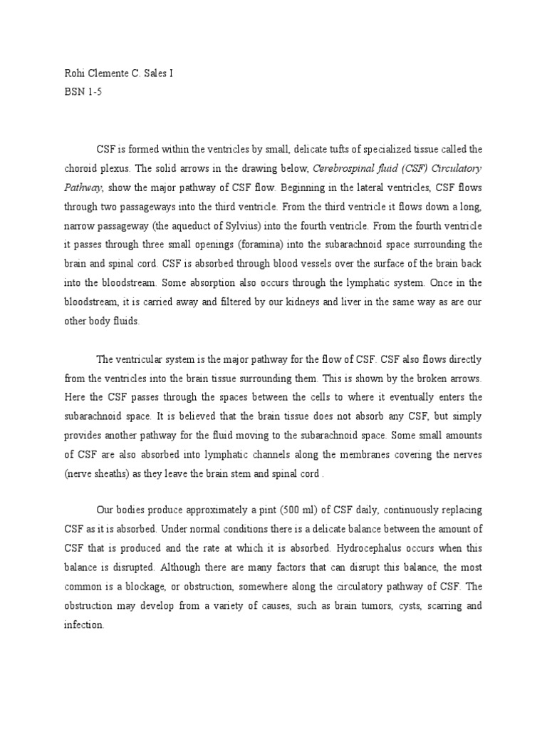 Pathway, Show The Major Pathway of CSF Flow. Beginning in The Lateral ...