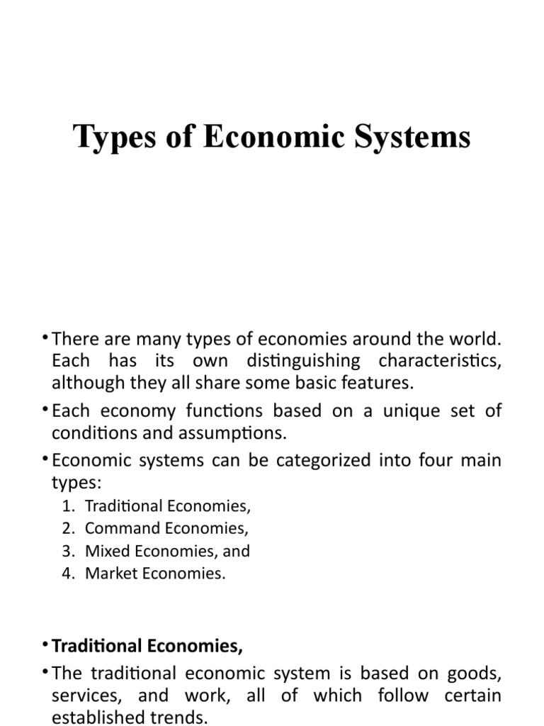 Overview of Economic System Types | PDF | Economic System | Market ...