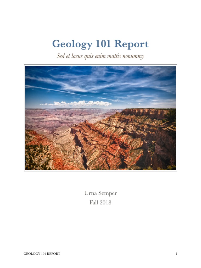 Geology 101 Report | PDF