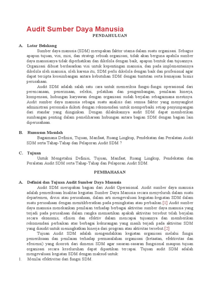 Audit Sumber Daya Manusia | PDF