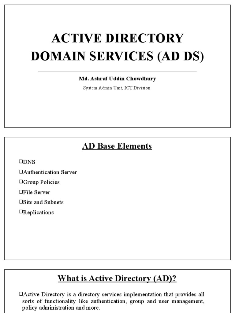 Active Directory Domain Services (ADDS) by Ashraf | PDF | Active ...