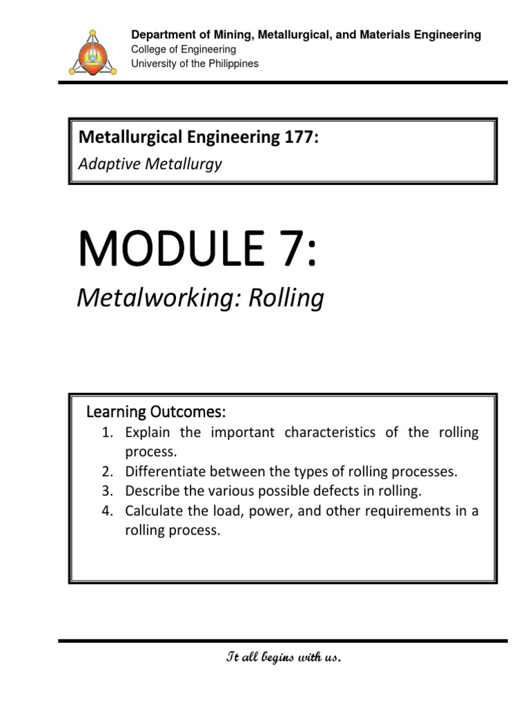 07 - Rolling of Metals | PDF | Rolling (Metalworking) | Metalworking