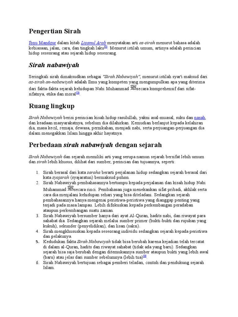 Pengertian Sirah | PDF