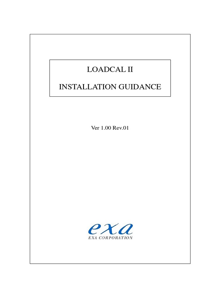 Loadcal Ii Installation Guidance: Ver 1.00 Rev.01 | PDF | Computer File ...