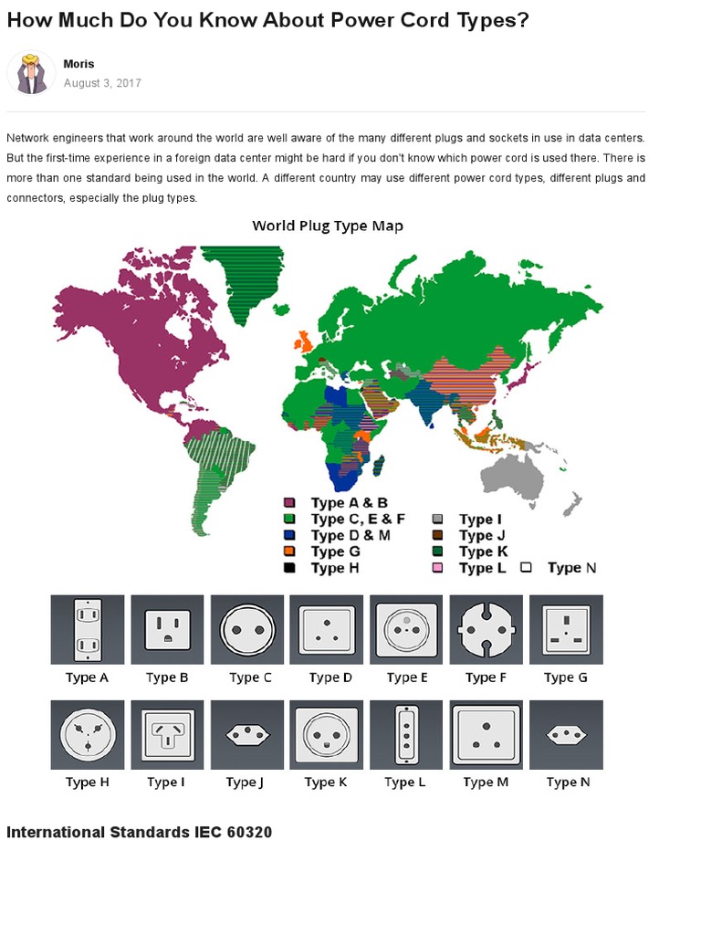 Global Power Cord Standards Overview | PDF | Ac Power Plugs And Sockets ...