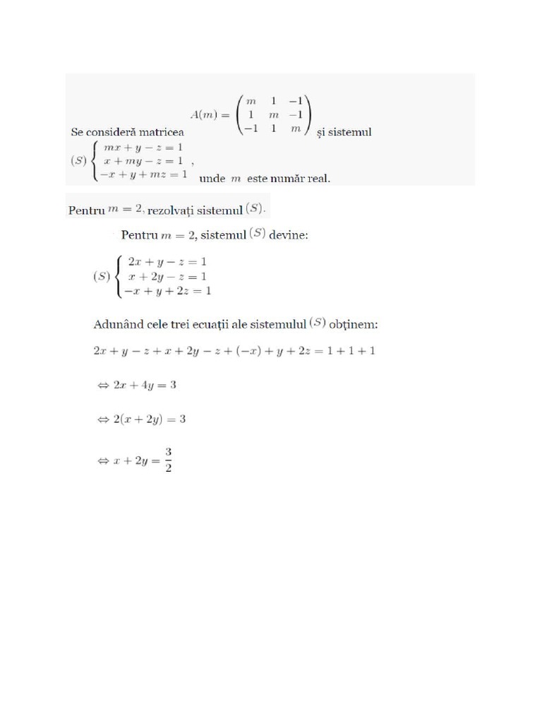 Metoda Lui Gauss-Exercitii | PDF