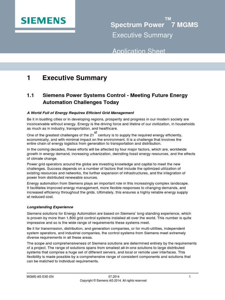 Spectrum Power 7 MGMS Application Guide | PDF | Electrical Grid ...