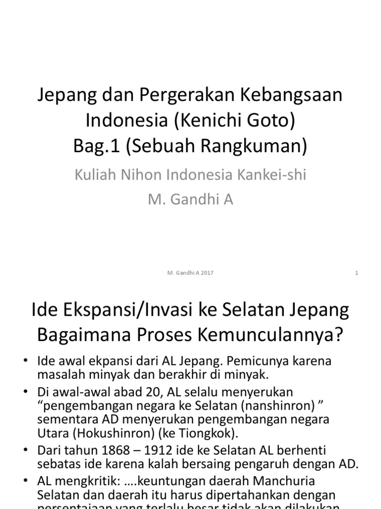 Jepang Dan Pergerakan Kebangsaan Indonesia (Kenichi Goto) | PDF