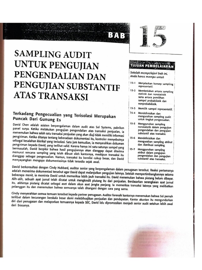 Sampling Audit Untuk Pengujian Pengendalian Dan Pengujian Substantif ...