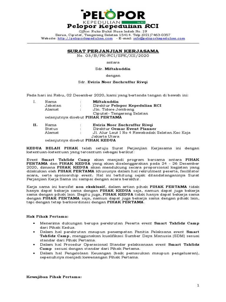 Draft SPK Event | PDF