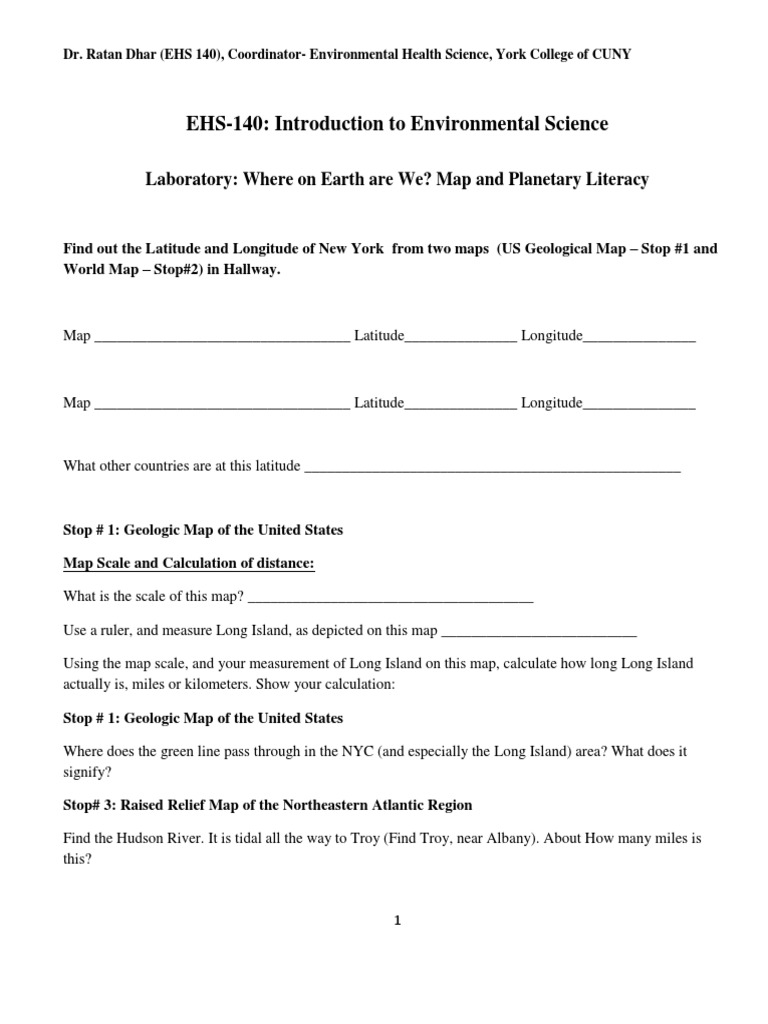 Dhar - Lab - Module - Planetary Literacy | PDF | Map | Contour Line