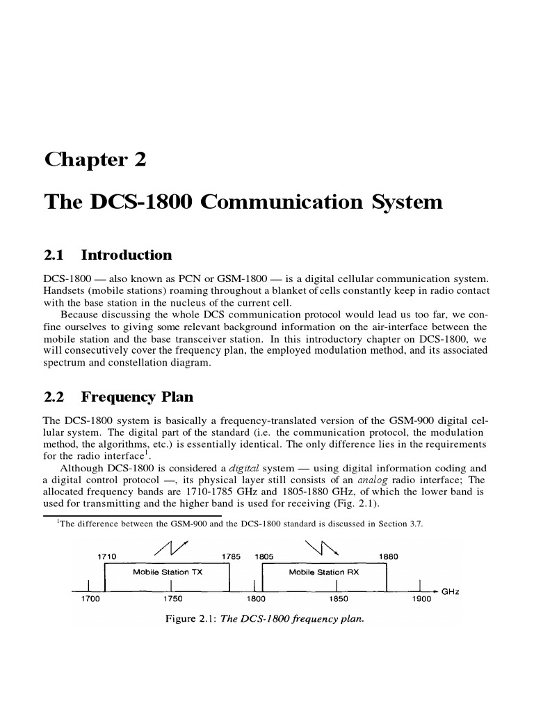 The DCS-1800 Communication System: Although DCS-1800 Is Considered A | PDF | Modulation ...