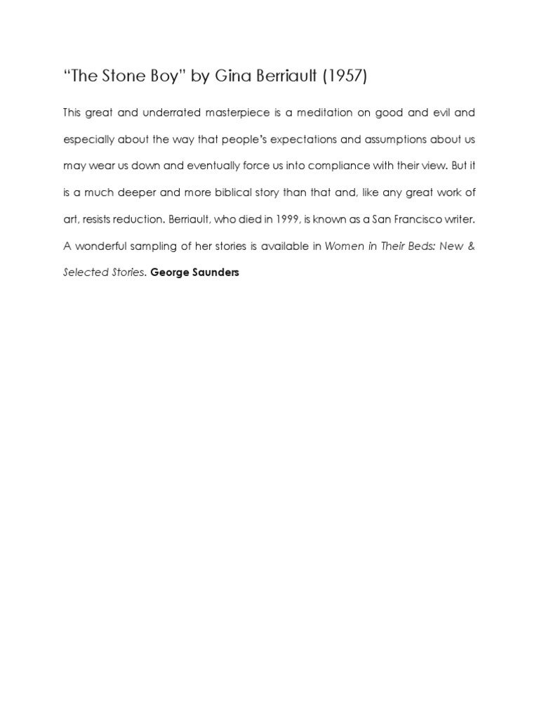 The Stone Boy | PDF