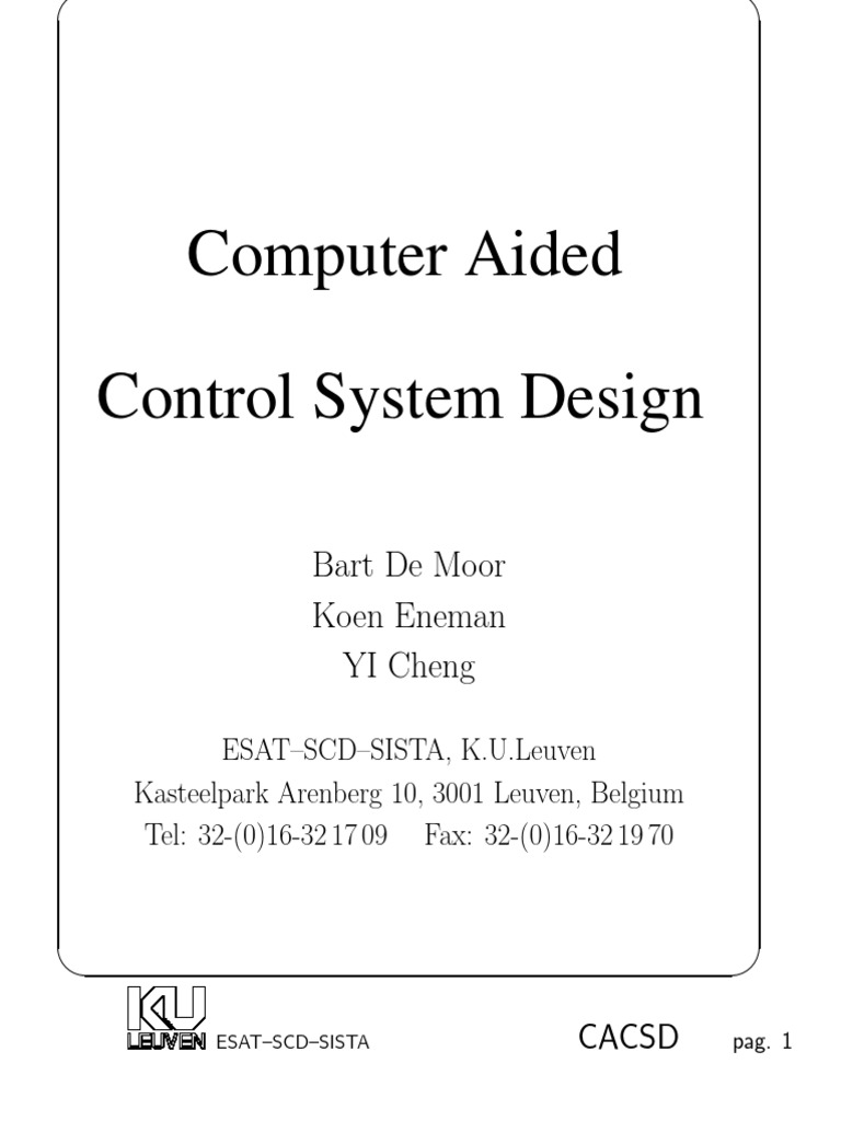 Computer Aided: Bart de Moor Koen Eneman YI Cheng | PDF | Applied ...