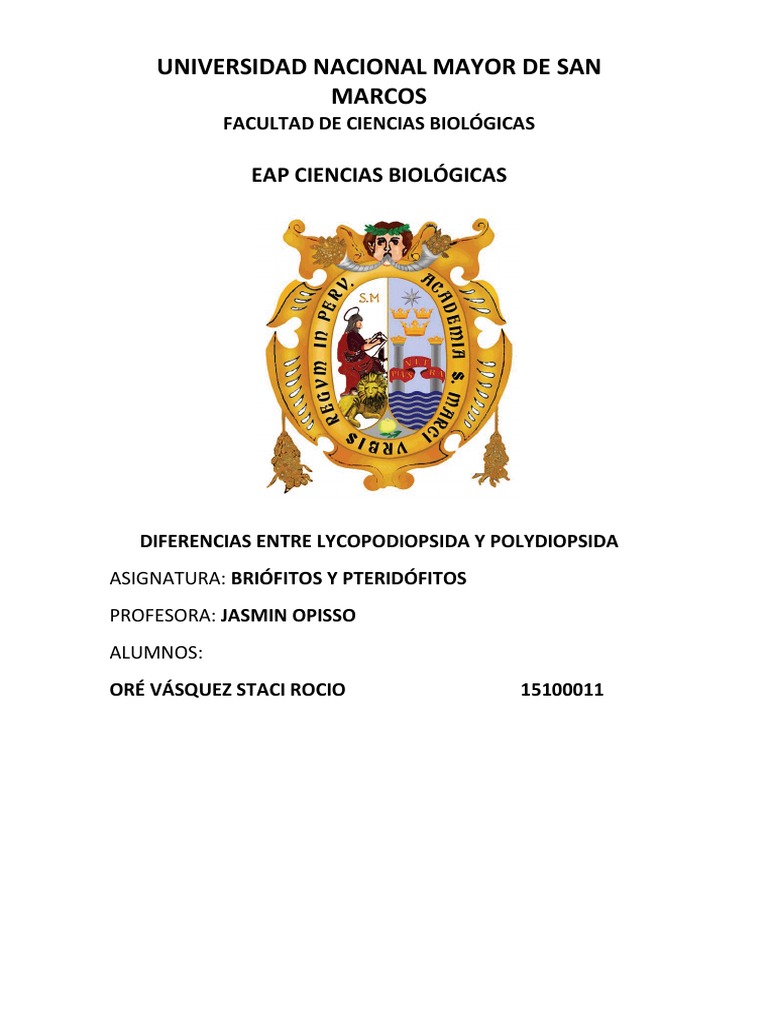 2 Diferencias Entre Lycopodiopsida y Polypodiopsida | PDF | Plantas ...