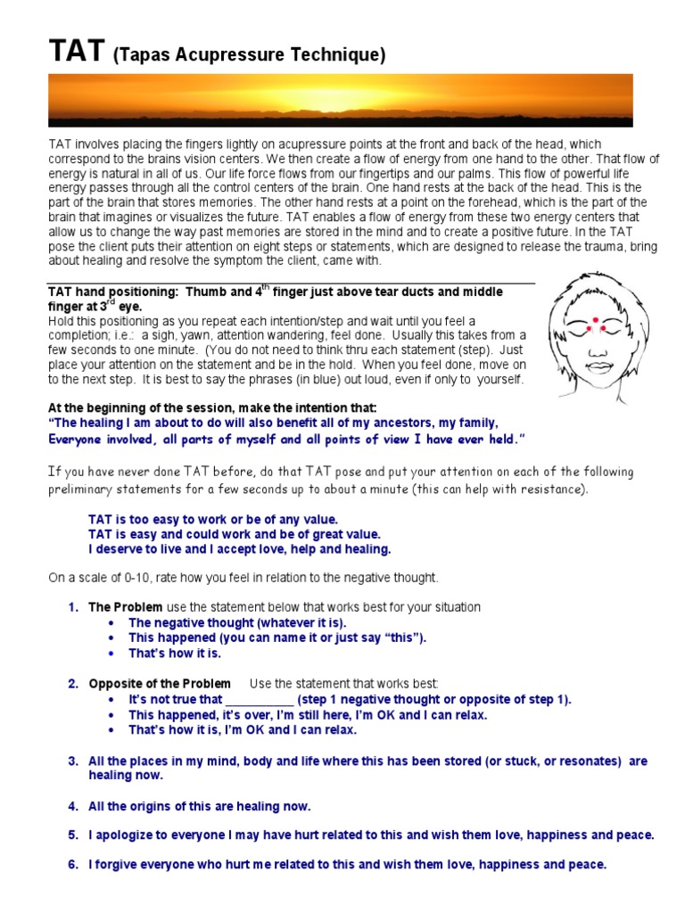 Tapas Acupressure Technique | Download Free PDF | Emotional Freedom ...