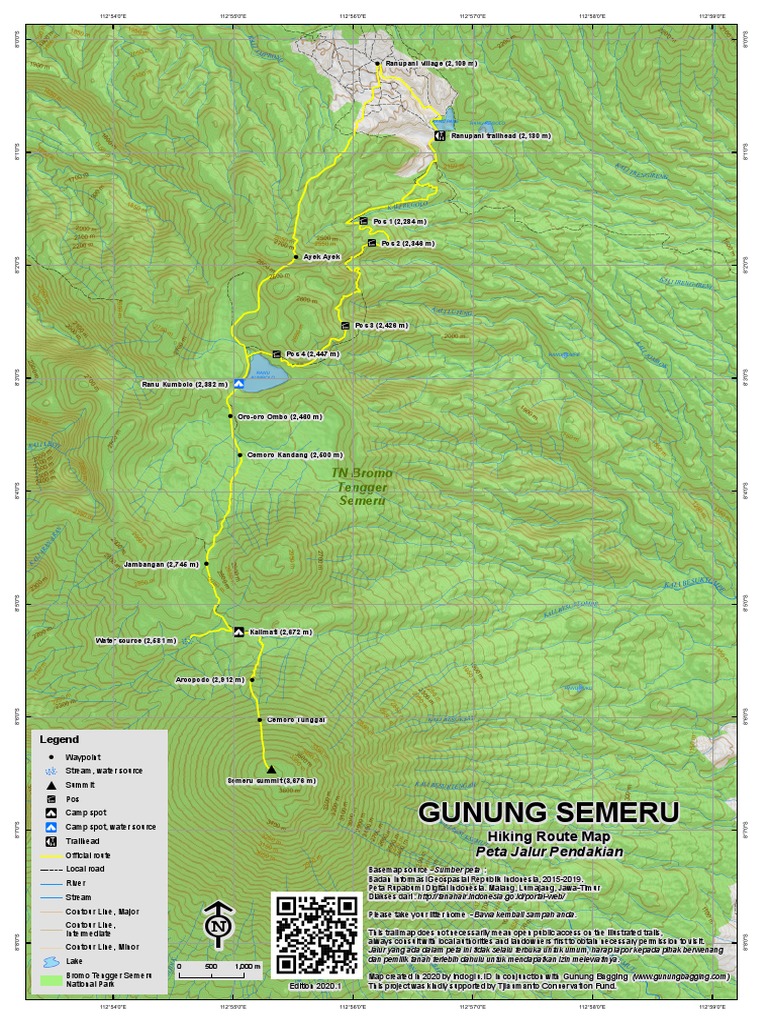 Topographic map showing elevation contours and locations in the ...