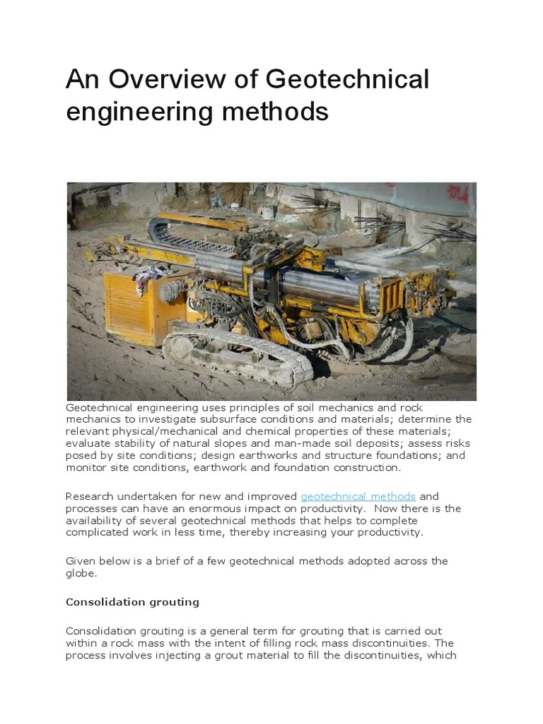 An Overview of Geotechnical Engineering Methods | PDF | Deep Foundation ...