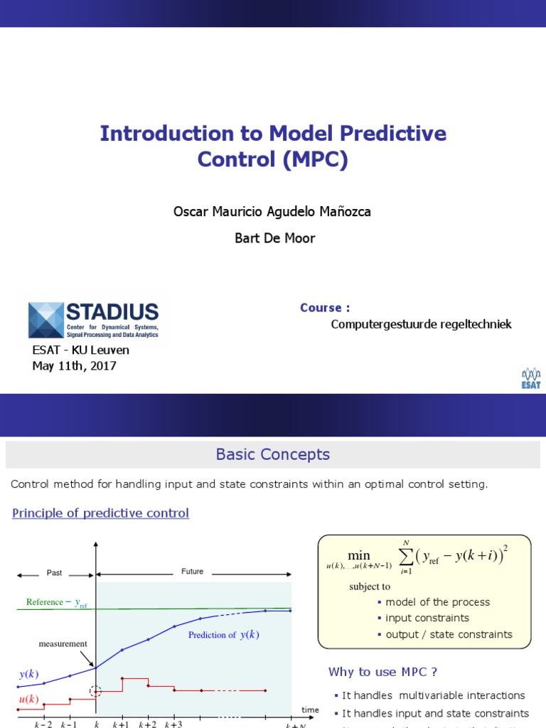 Introduction To Model Predictive Control (MPC) : Oscar Mauricio Agudelo ...