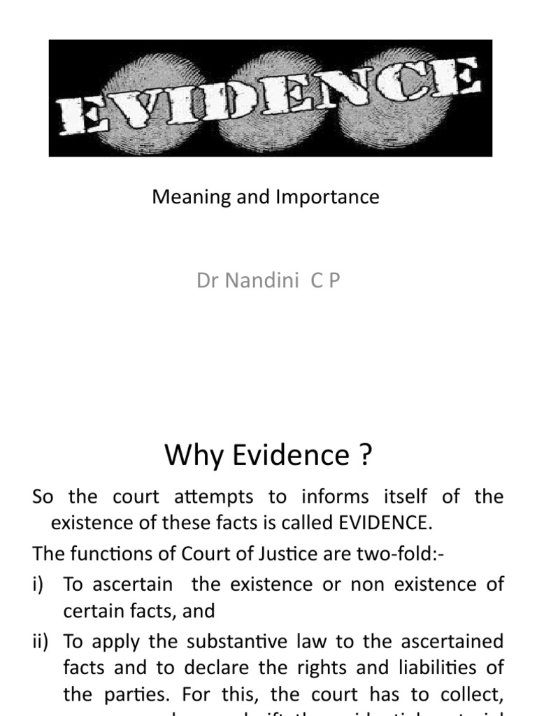 Evidence - Meaning and Importance | PDF | Evidence | Truth