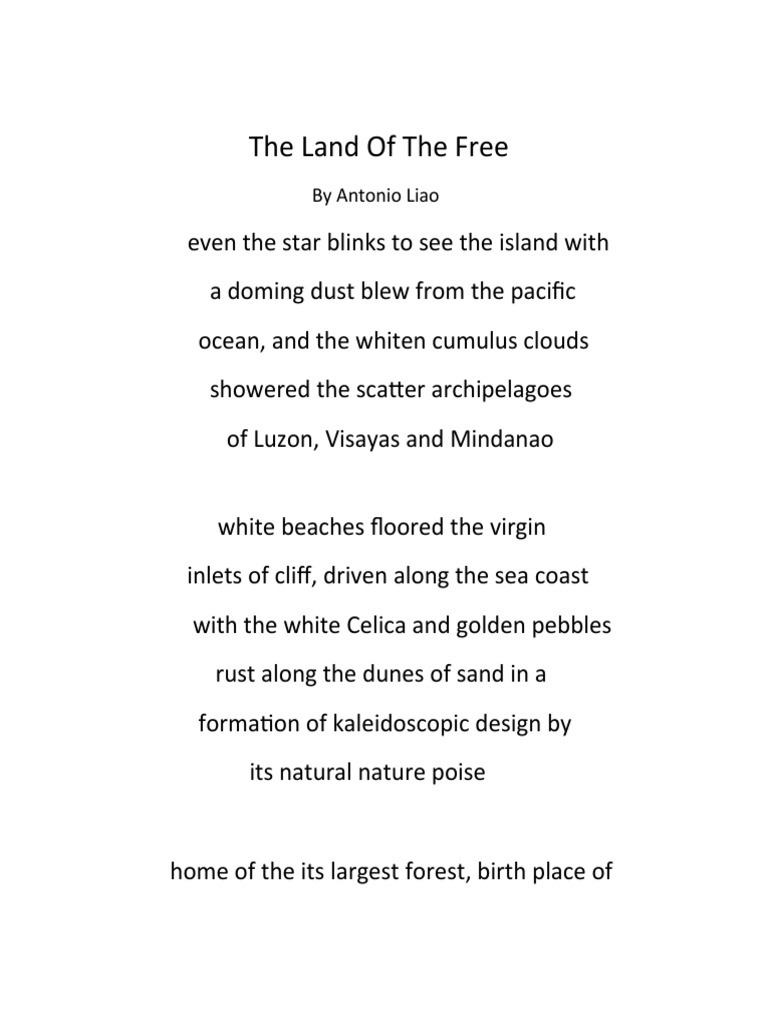 The Land of The Free: by Antonio Liao | PDF