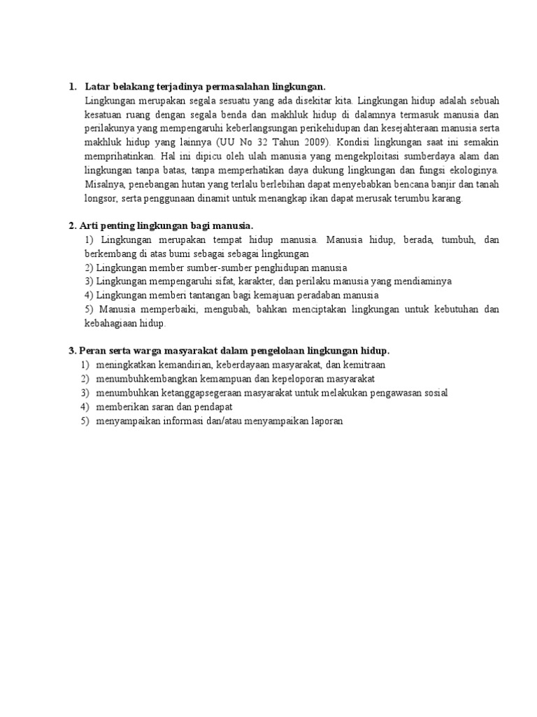 Ringkasan Tugas PLH | PDF