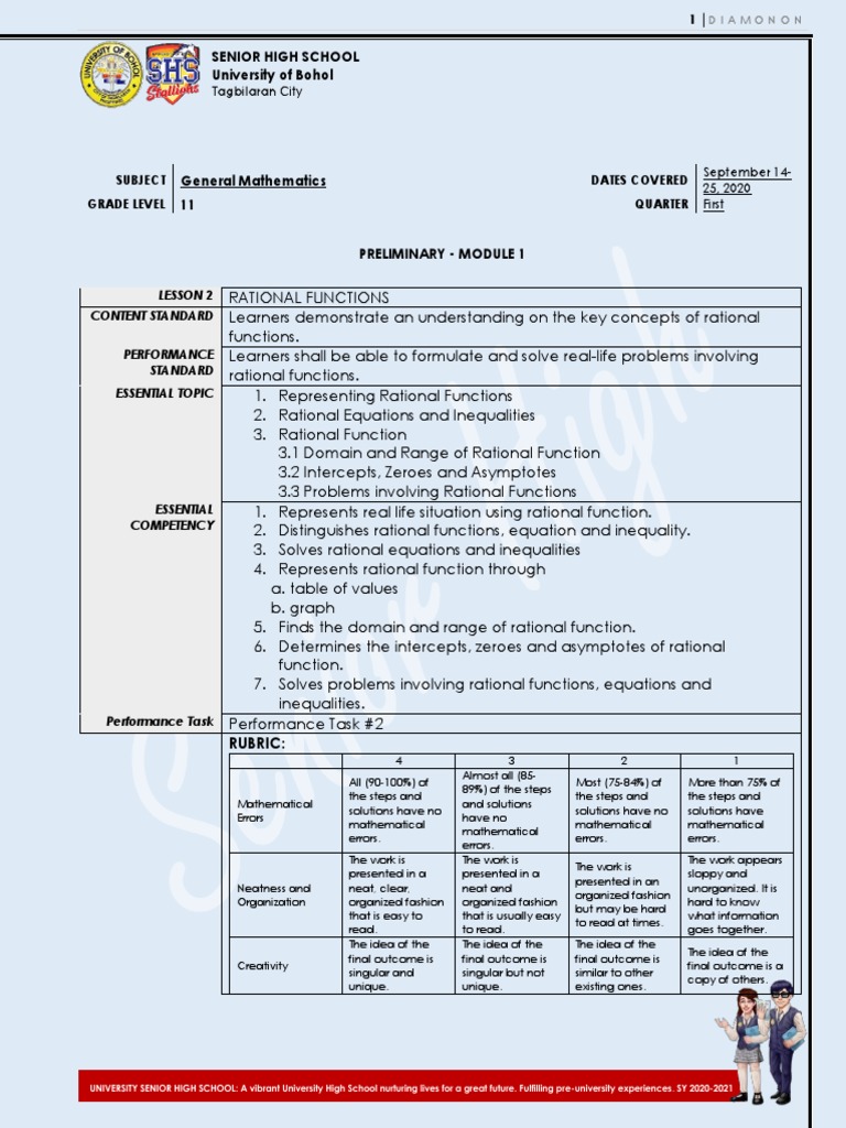 Gen Math LESSON 2 (PRELIM) | PDF | Function (Mathematics) | Asymptote