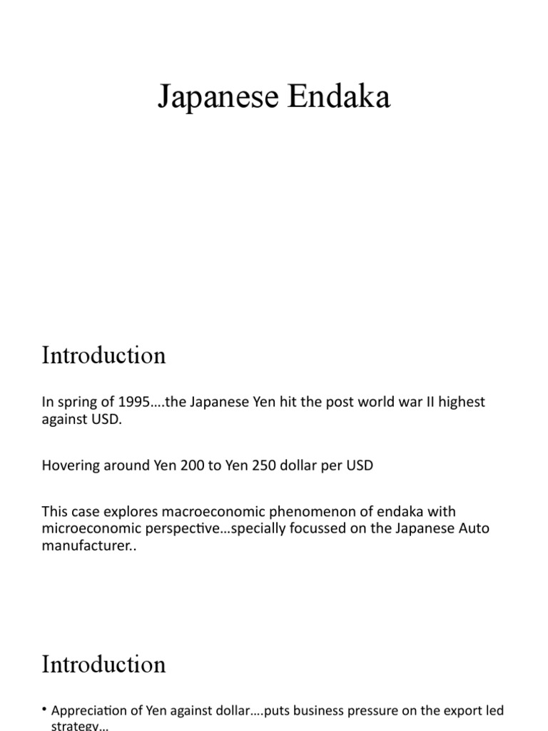 Japanese Endaka | PDF | Japanese Yen | Nissan